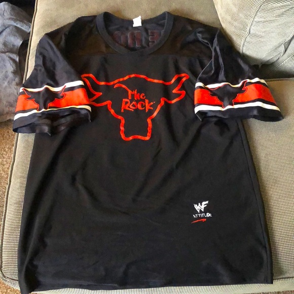 WWE | Shirts | The Rock Wwe Vintage Retro Jersey | Poshmark